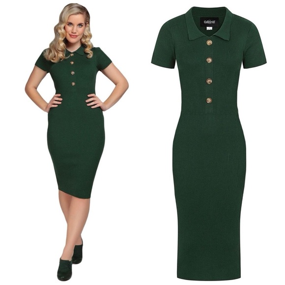 Collectif | Dresses | Euc Collectif Vintage Midi Sweater Dress Polo ...